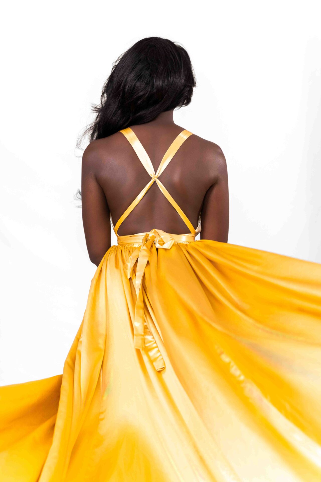 Gold V Cleavage Flying Dress (F-105) - Flying Dress France