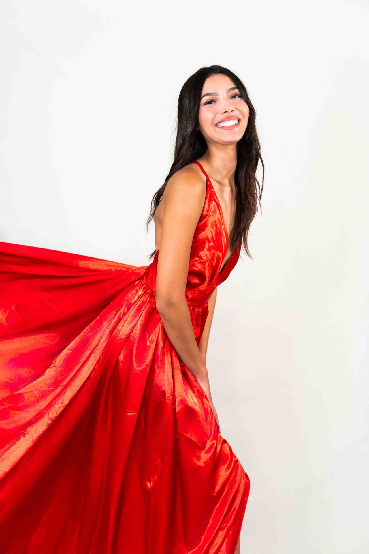 Red V Cleavage Flying Dress (F-11) - Flying Dress France