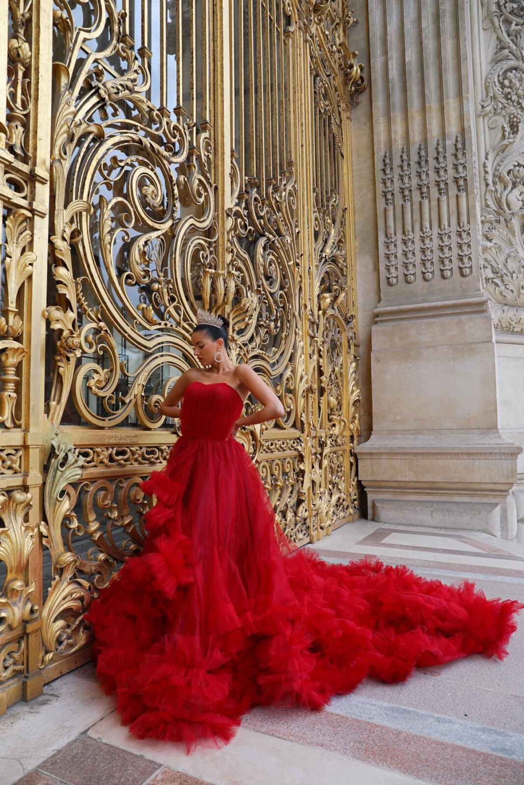 Red Luxury Dress (L-1) - Flying Dress France